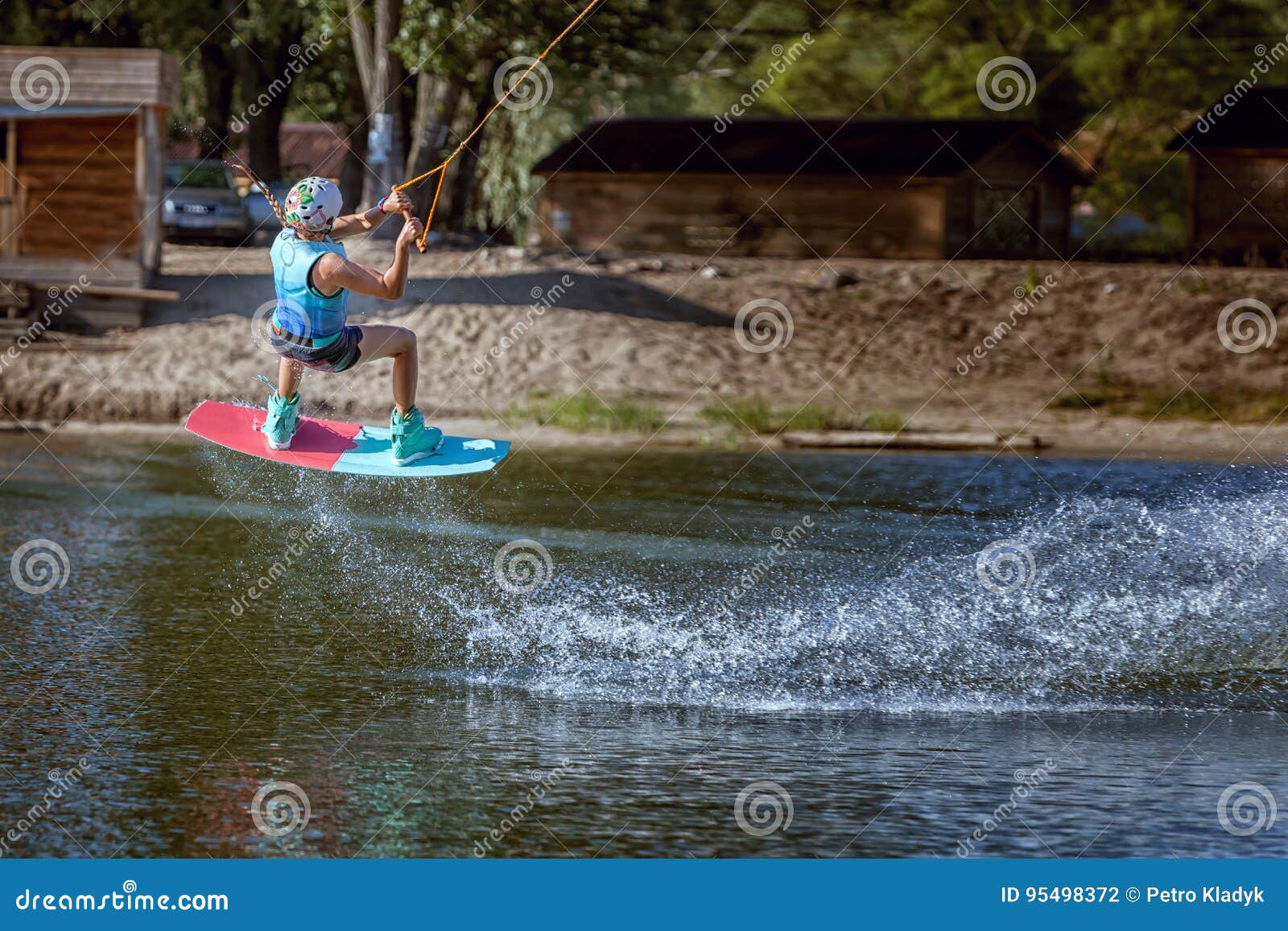 Jump Over the Water on a Wakeboard. Stock Photo - Image of athlete ...