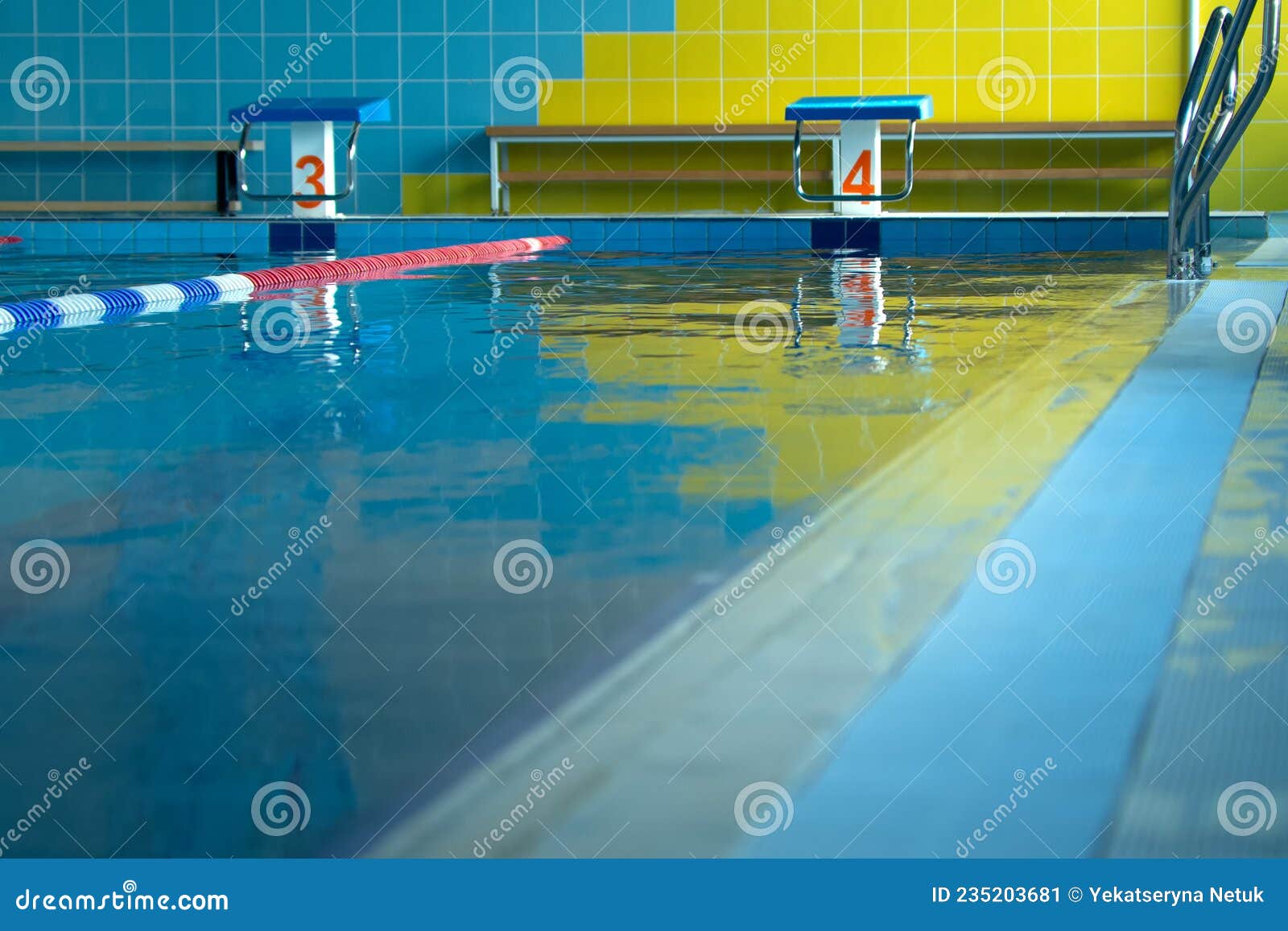 Jump Platform for Swimming in Swimming Pool. Starting Block or Place in ...