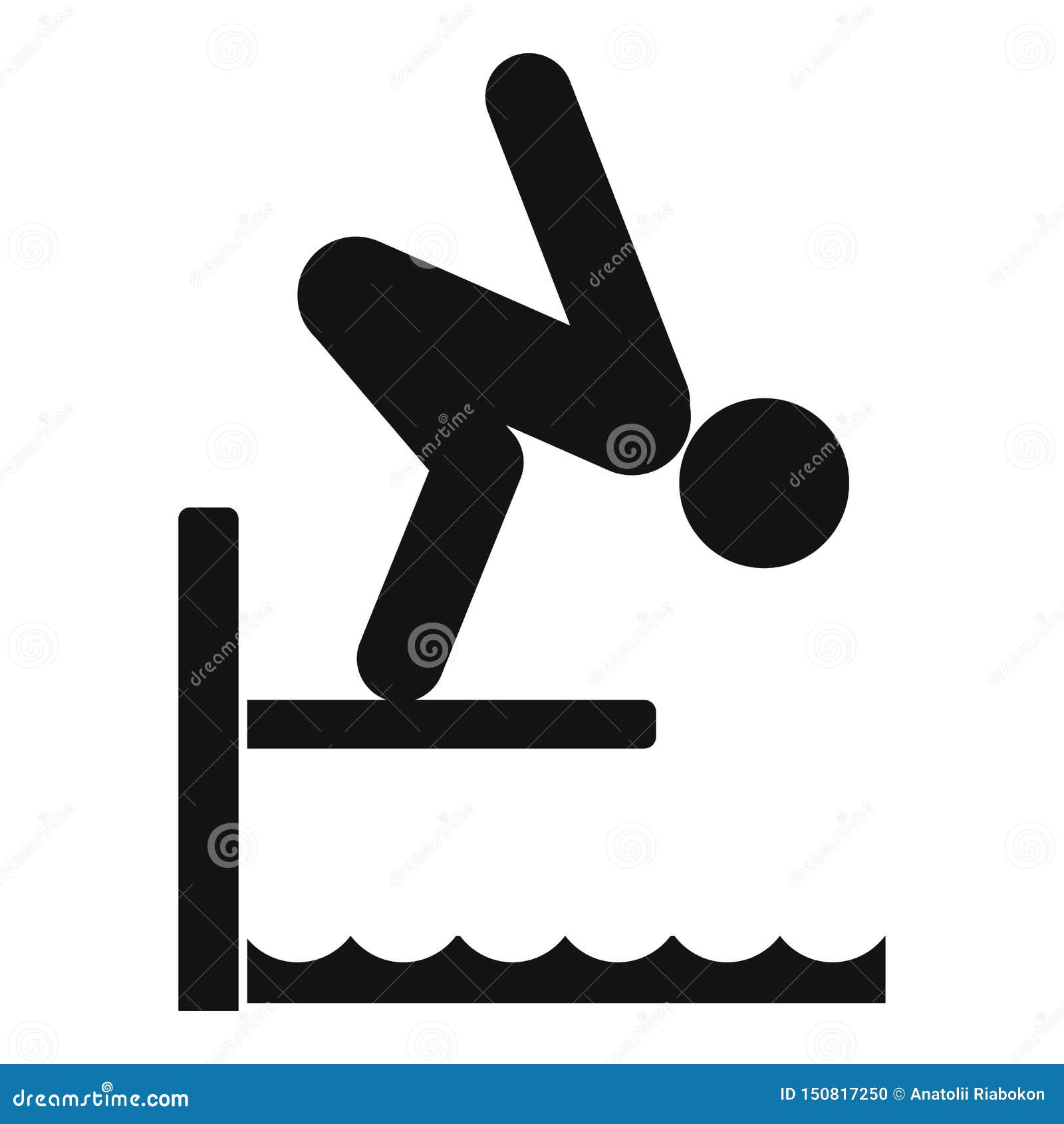 Jump in Pool Icon, Simple Style Stock Vector - Illustration of icon ...