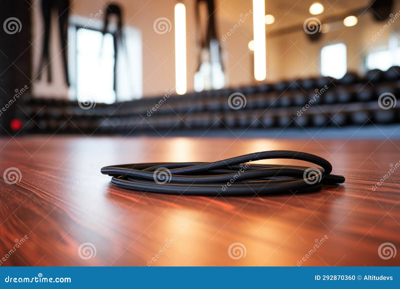A Jump Rope on the Floor of Contemporary Gym Stock Photo - Image of ...
