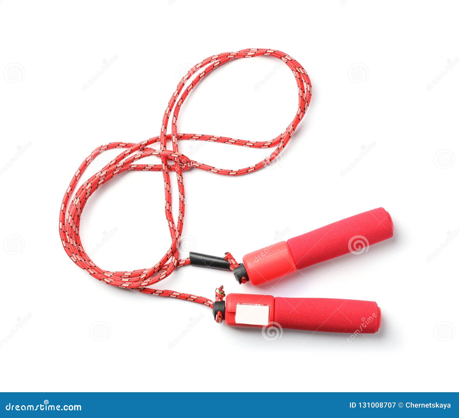 Jump Rope on White Background, Top View Stock Image - Image of handle ...