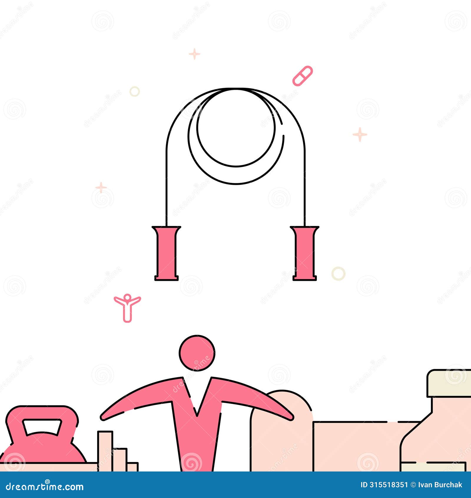 Jump Ropes Filled Line Icon, Simple Vector Illustration Stock Illustration - Illustration of ...