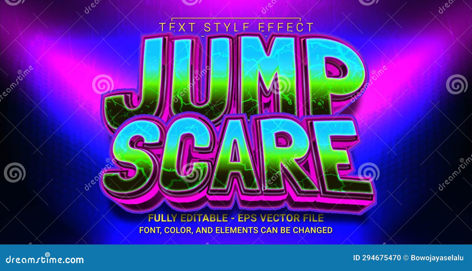 Jump Scare Text Style Effect. Editable Graphic Text Template Stock ...
