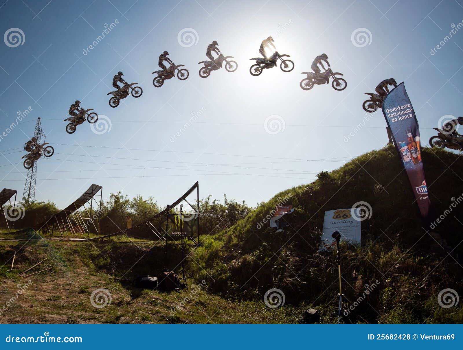 Jump Sequence of FMX Rider Performing Trick Editorial Stock Photo ...