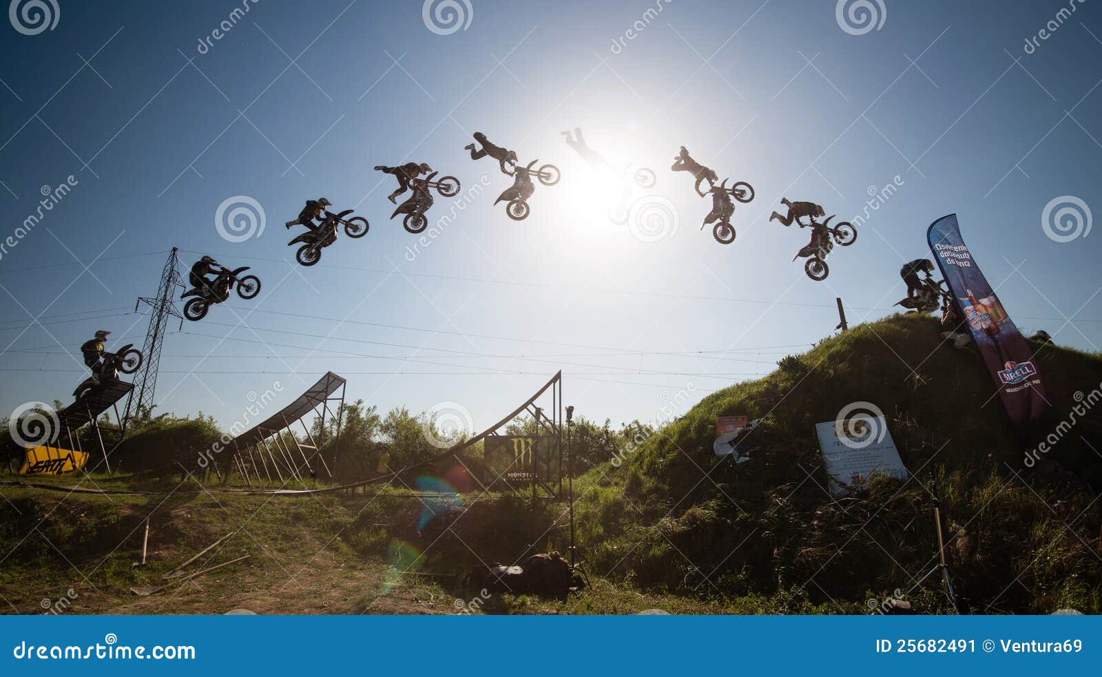Jump Sequence of FMX Rider Performing Trick Editorial Photo - Image of ...