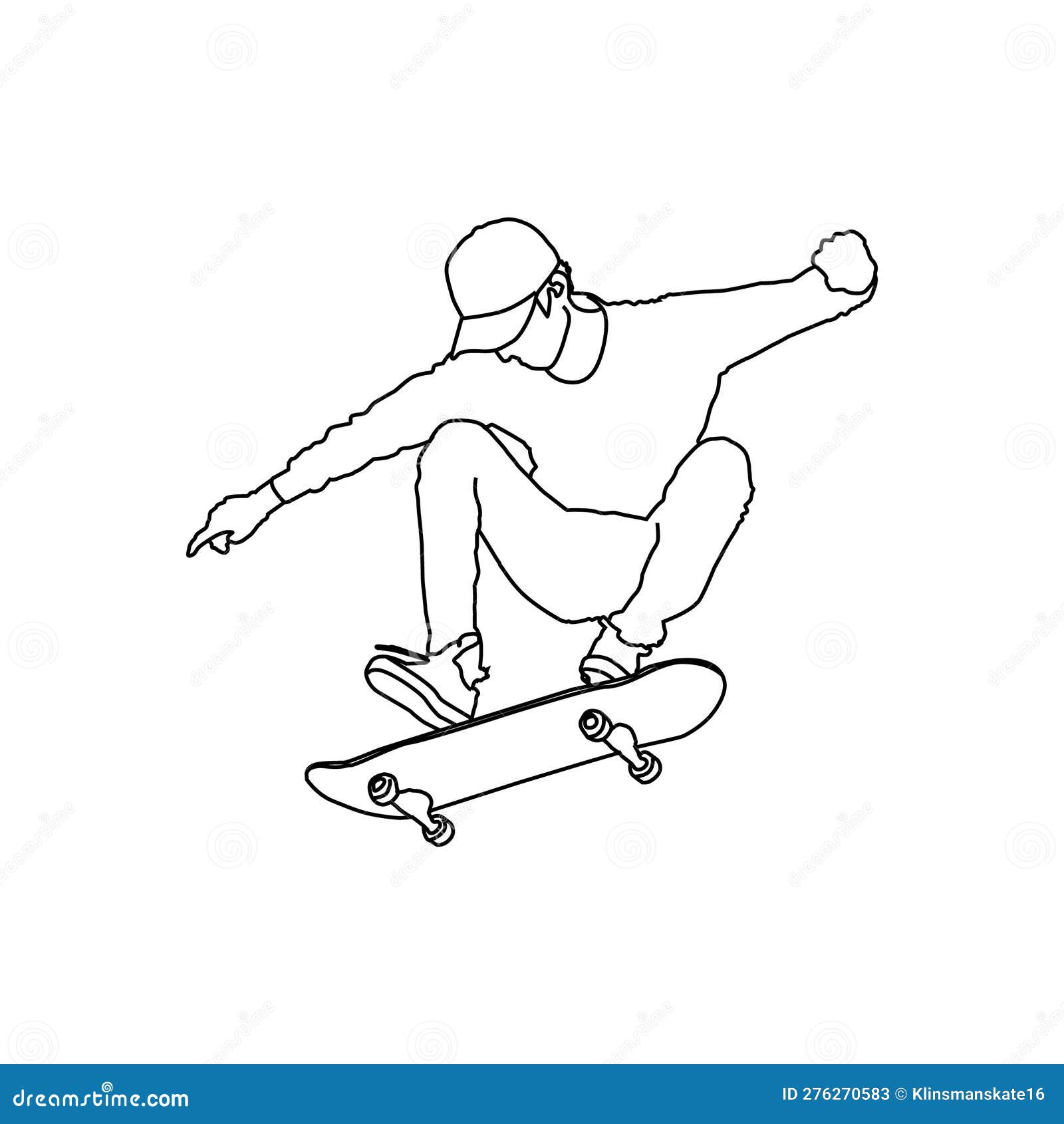 Skateboarding. Drawing Vector, Skateboarder, Vector Sketch Illustration ...