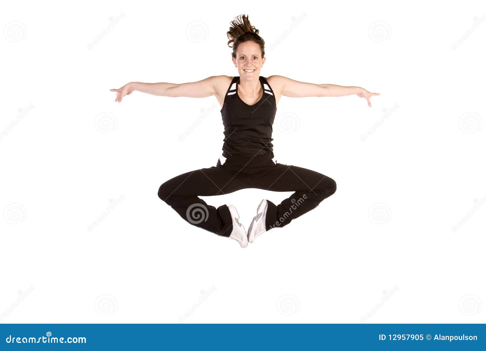 Jump smile stock image. Image of woman, athlete, beautiful - 12957905