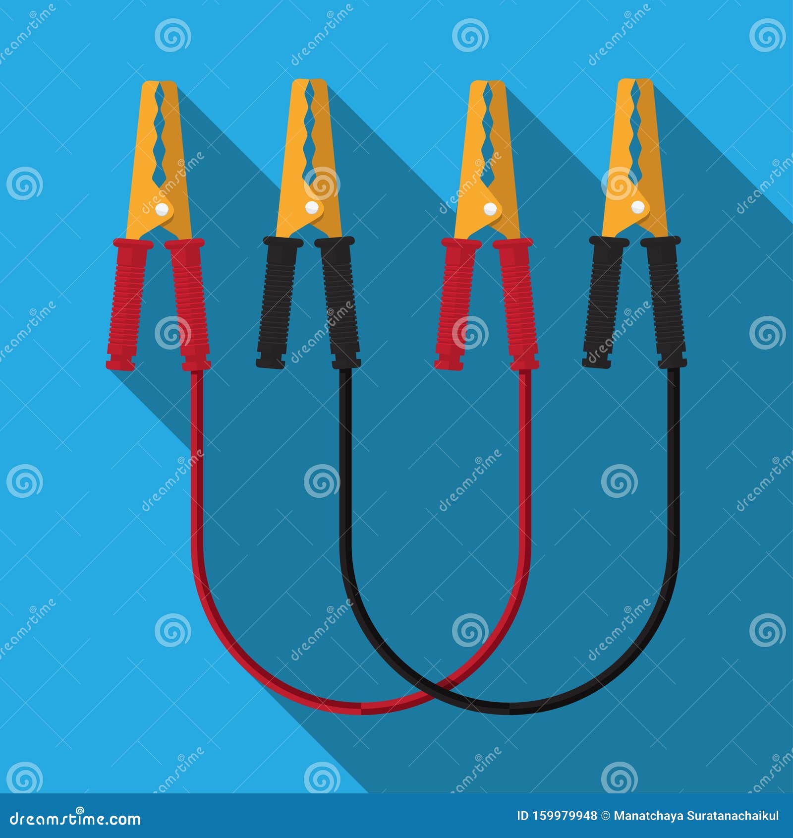 Jump Start Vector Illustration. Empty Vehicle Battery Help Process ...