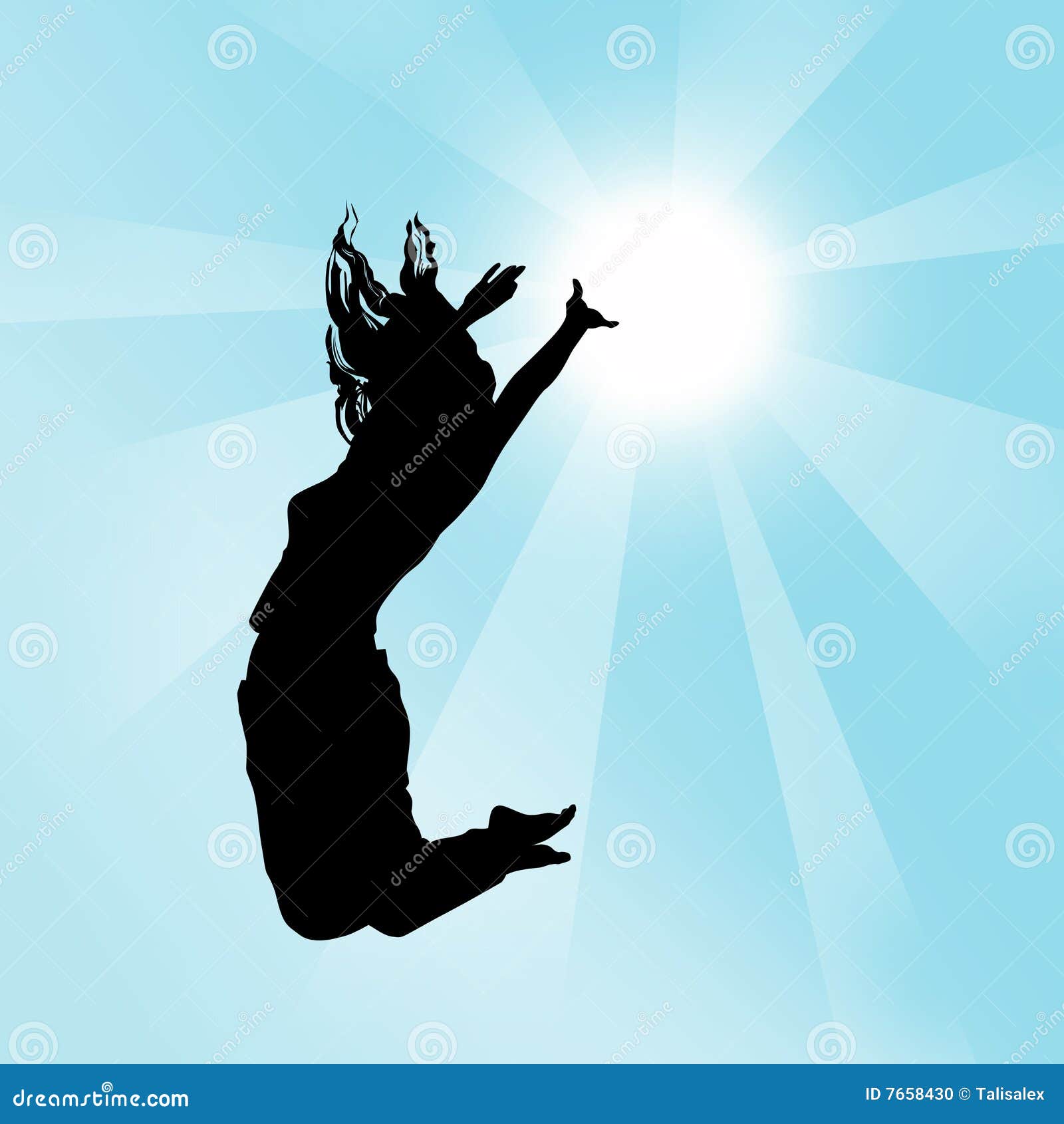 Jump and sun stock illustration. Illustration of season - 7658430