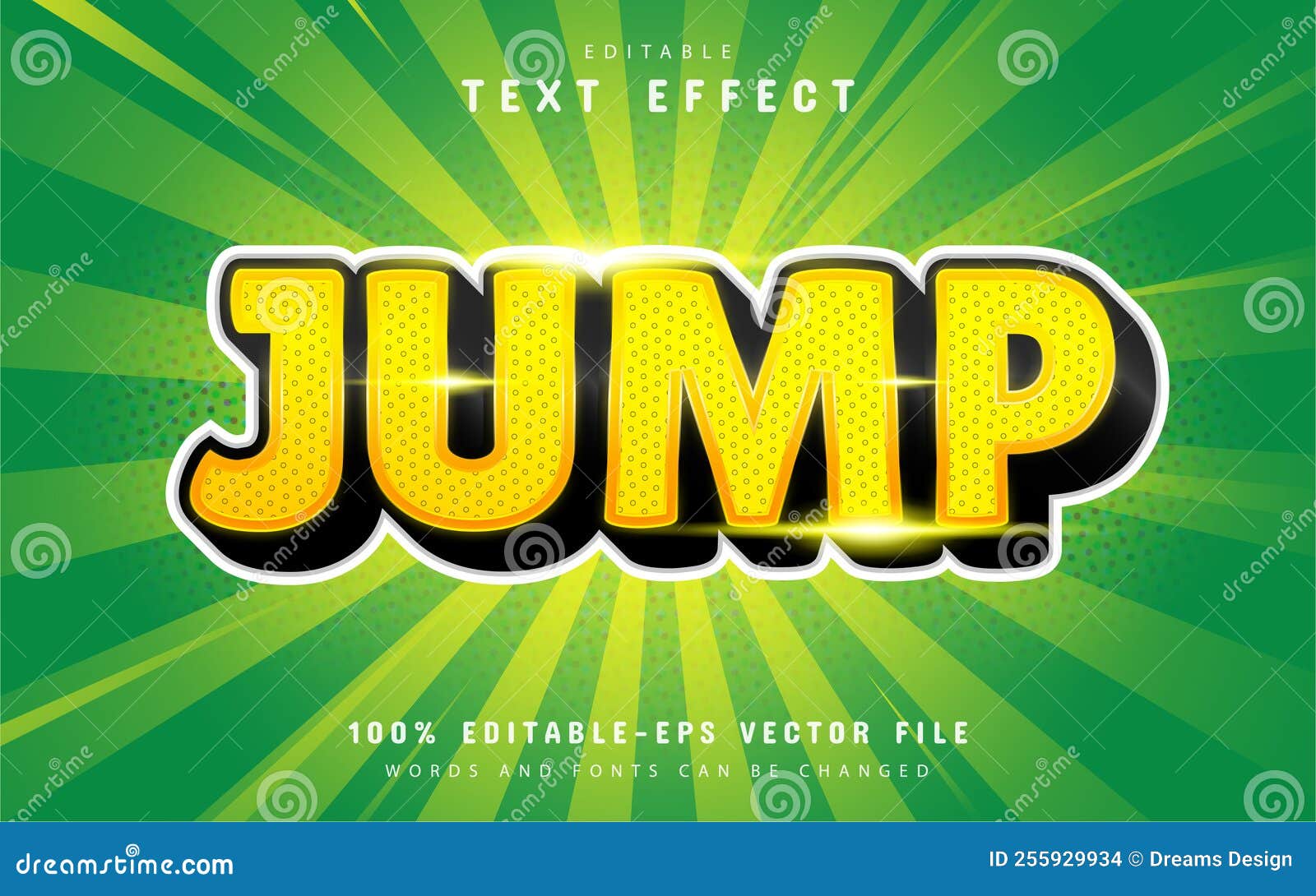 Jump Text Effect Comic Style Stock Vector - Illustration of vector ...
