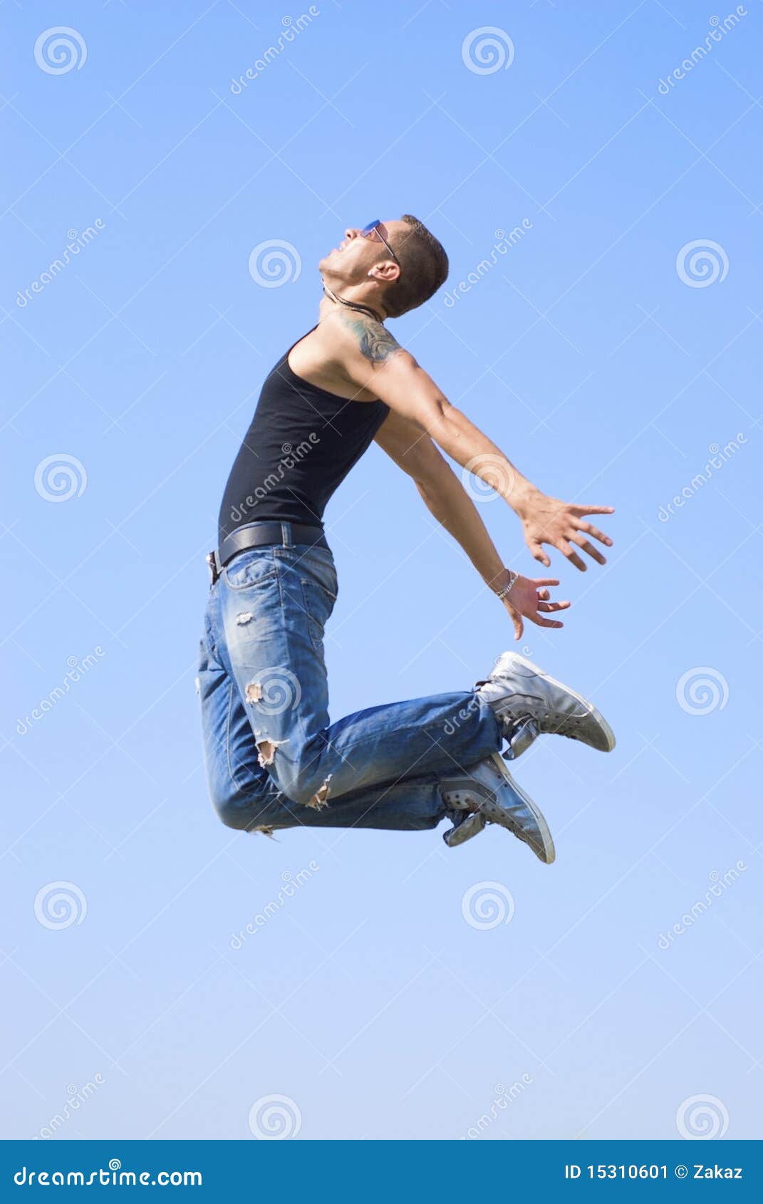 Jump to touch the sky stock image. Image of athletic - 15310601