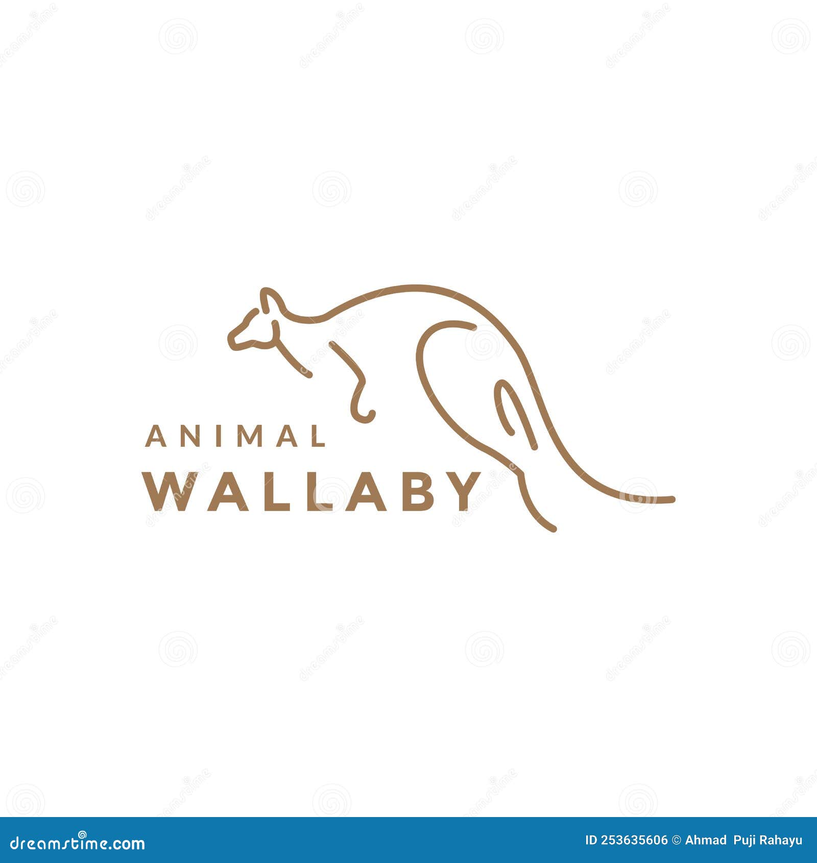 Jump Wallaby Lines Art Logo Design Stock Vector - Illustration of ...