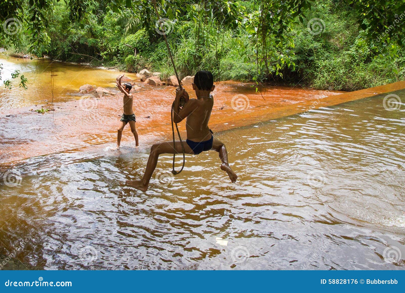 Jump into the water editorial photo. Image of children - 58828176