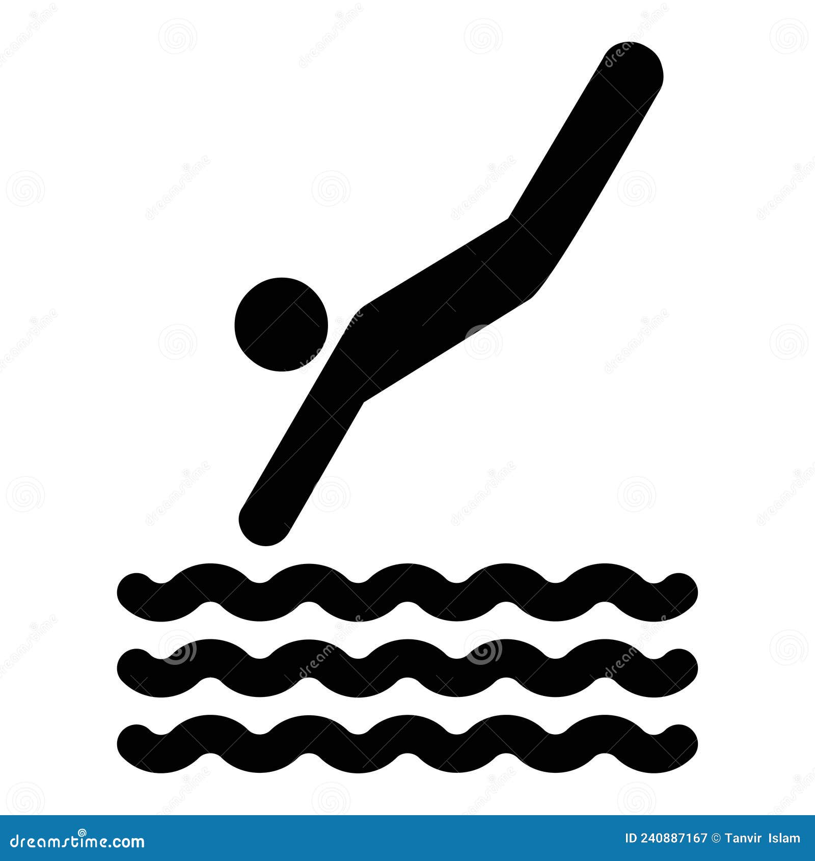 Jump Water Swimming Pool Icon Stock Illustration - Illustration of ...