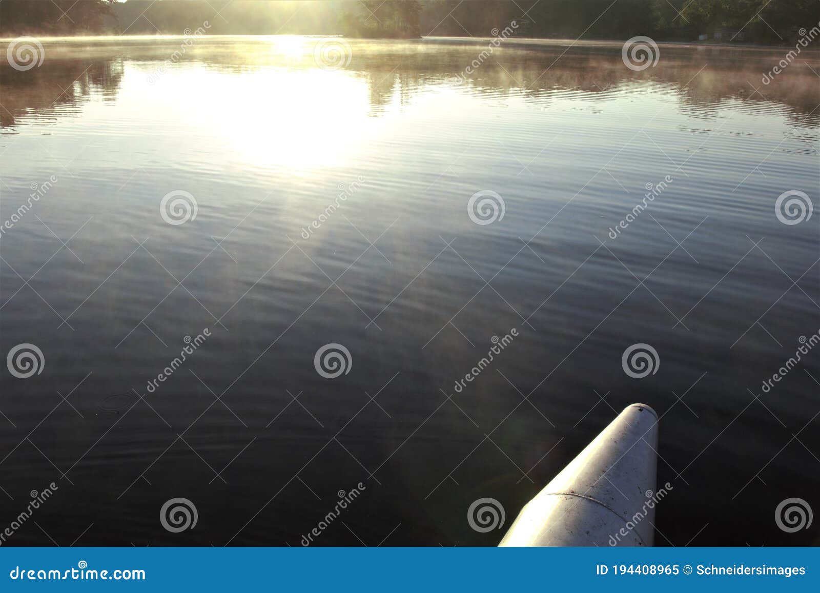 Take Your Small Pontoon into the Sunrise Stock Image - Image of late ...