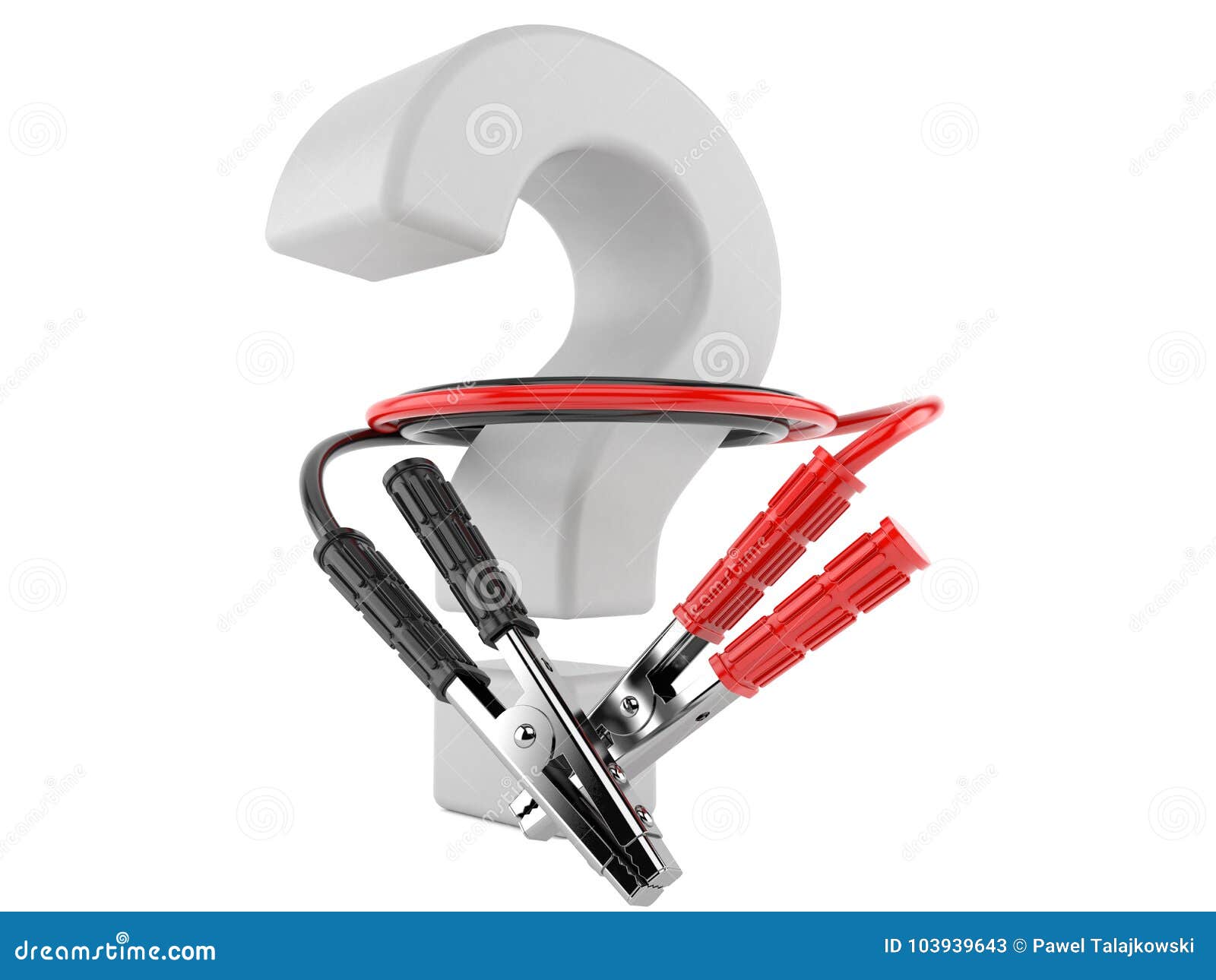 Jumper Cable with Question Mark Stock Illustration - Illustration of ...