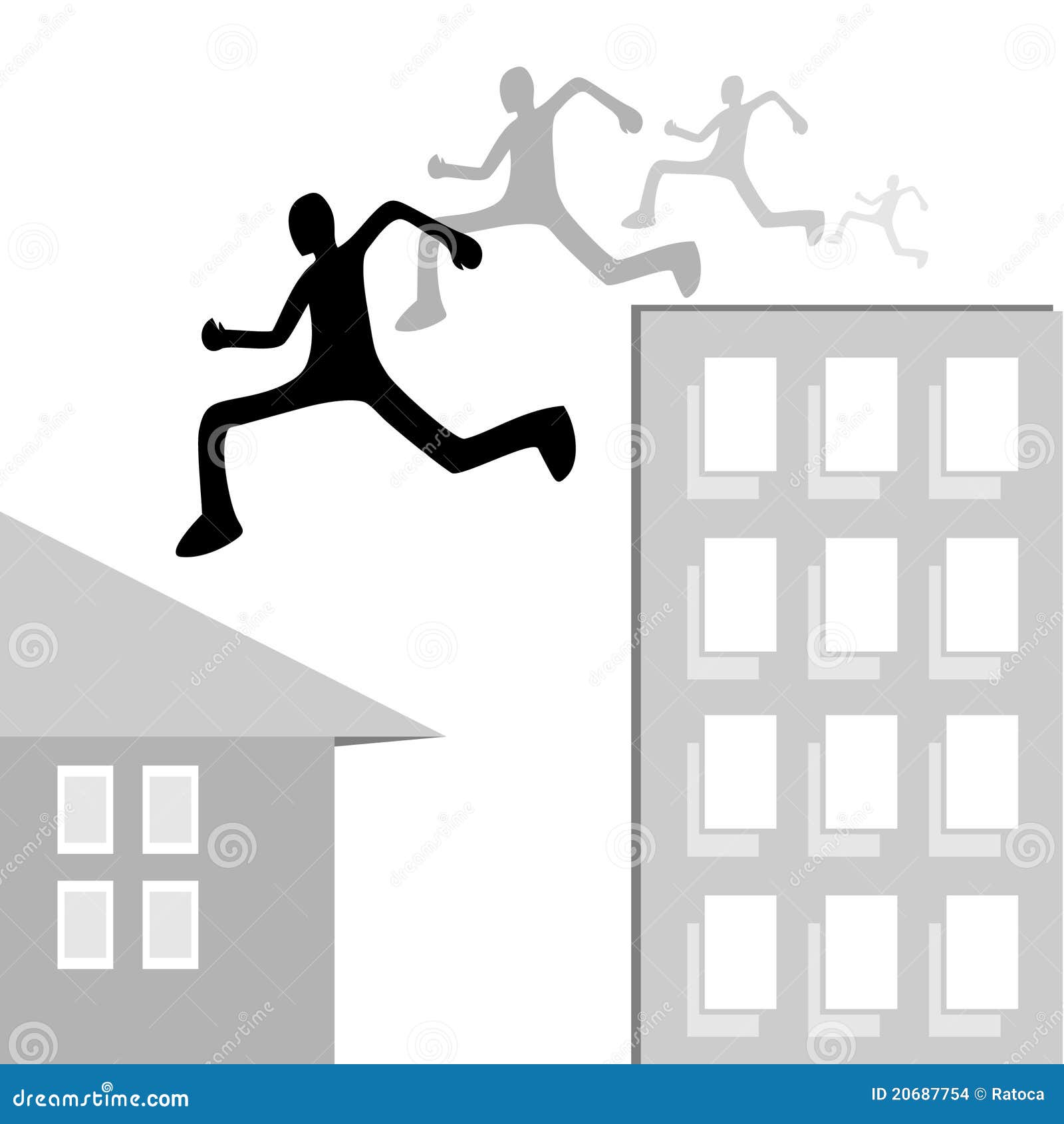 Jumping stock vector. Illustration of puppet, roof, physical - 20687754