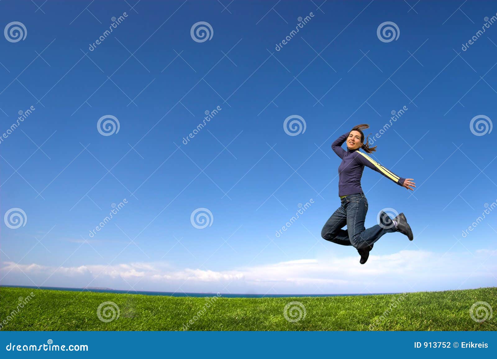 Jumping stock photo. Image of enjoying, sport, life, clouds - 913752