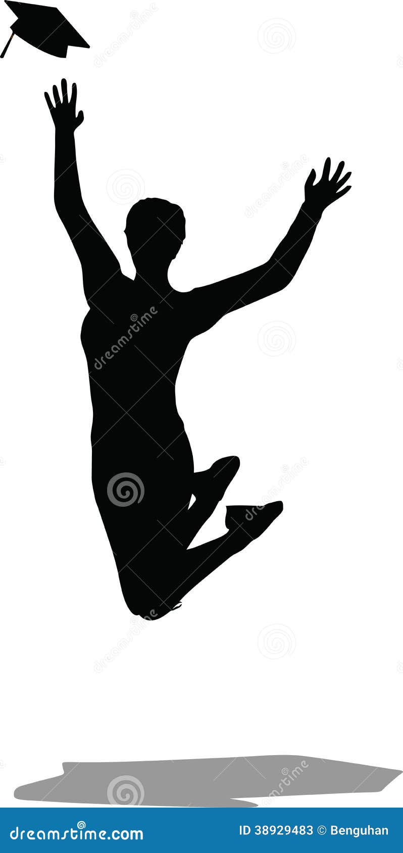 Graduation Girl Silhouette Jumping