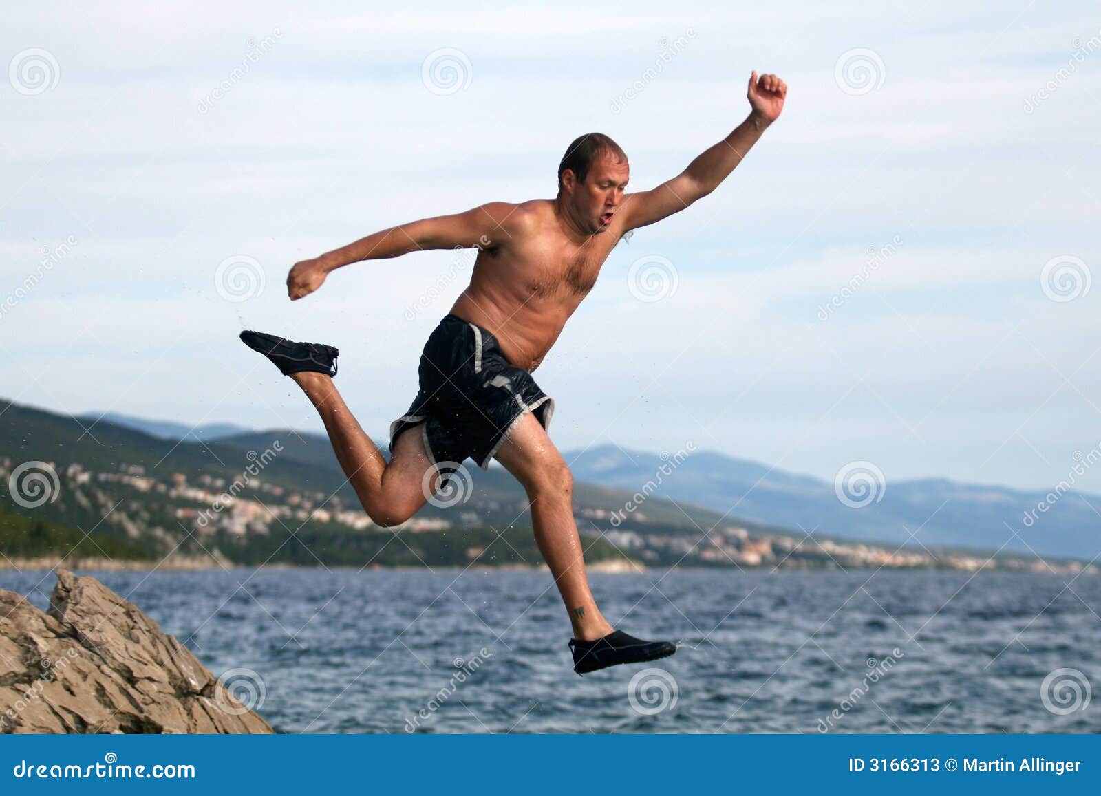 Jumping Away Picture. Image: 3166313