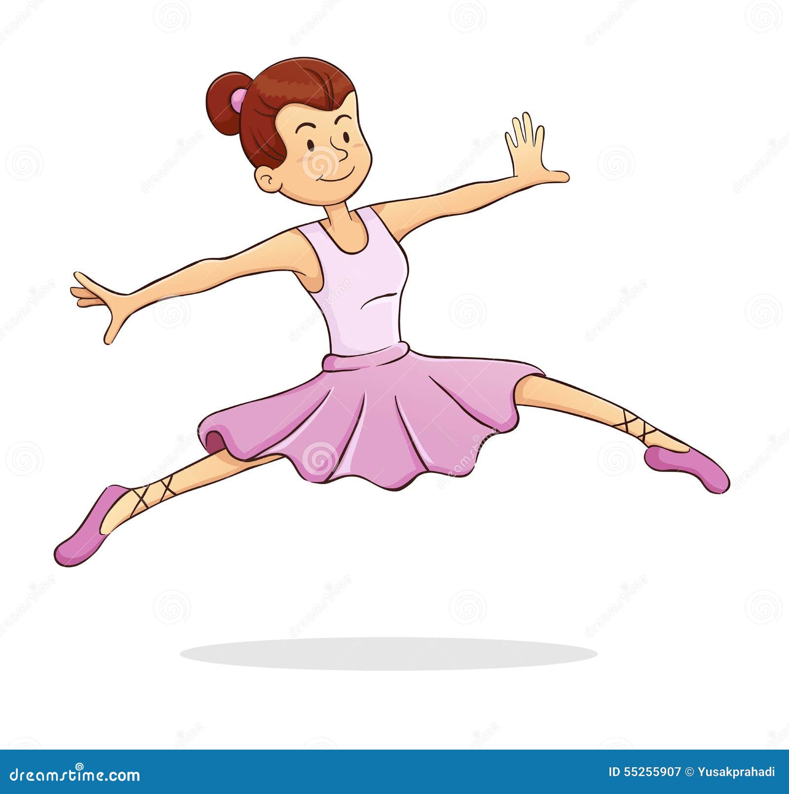 Jumping ballerina girl stock vector. Illustration of child - 55255907