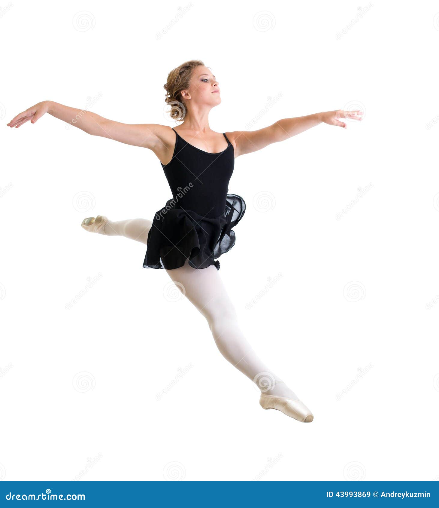 Jumping Ballet Dancer Girl Isolated Stock Image - Image of ballet ...