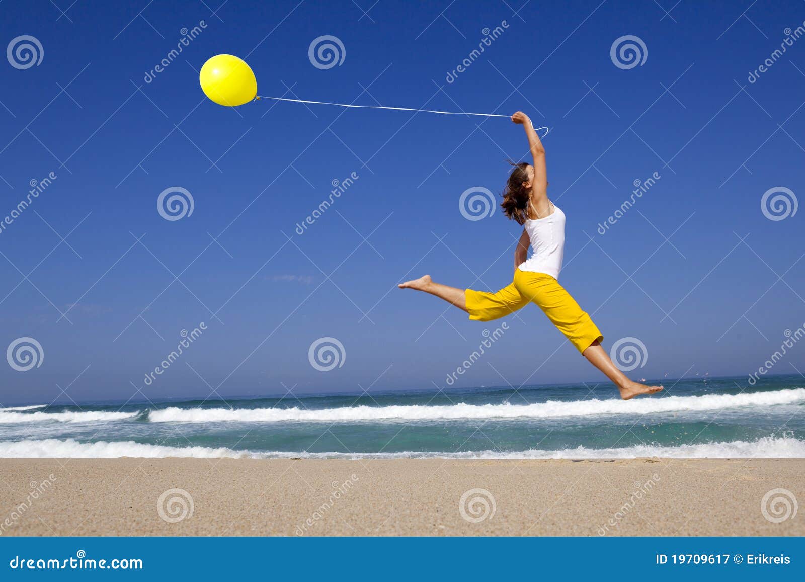 Jumping with balloons stock image. Image of jump, flying - 19709617