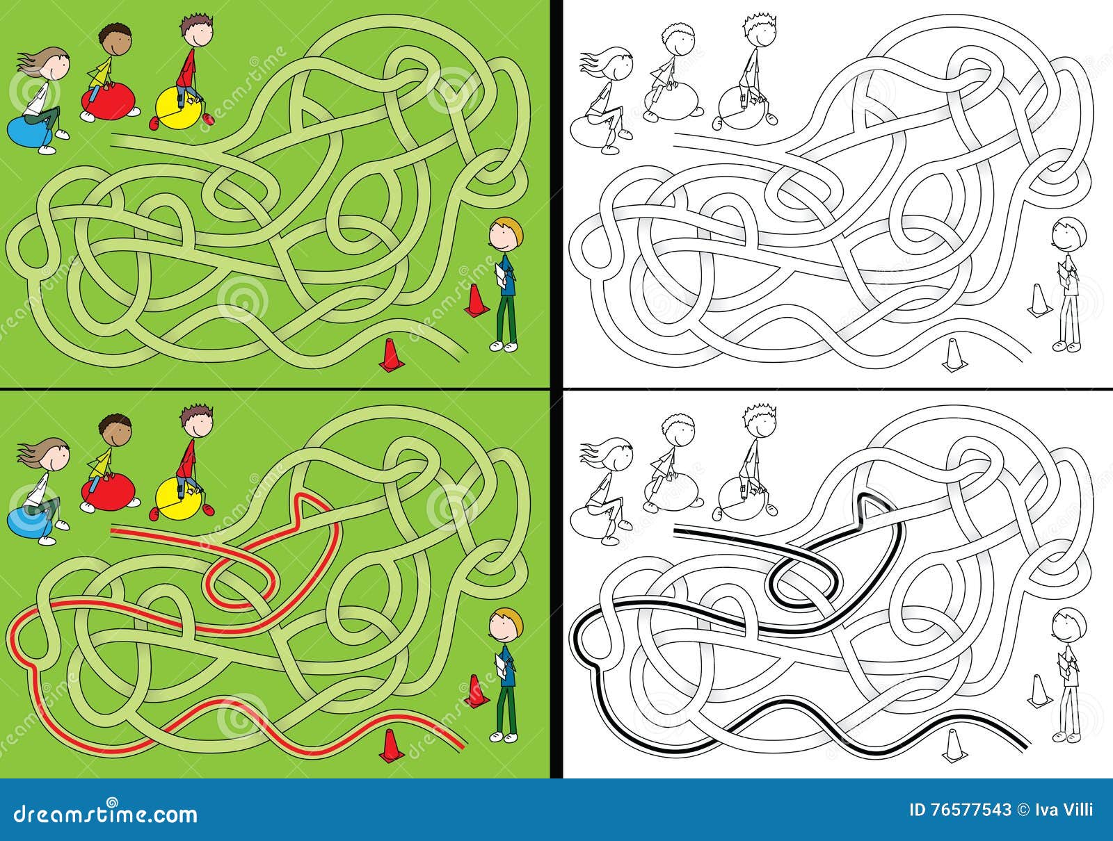 Jumping balls maze stock vector. Illustration of labyrinth - 76577543