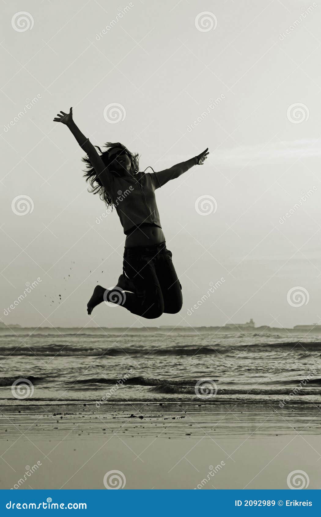 Jumping on the beach stock image. Image of jumping, movement - 2092989