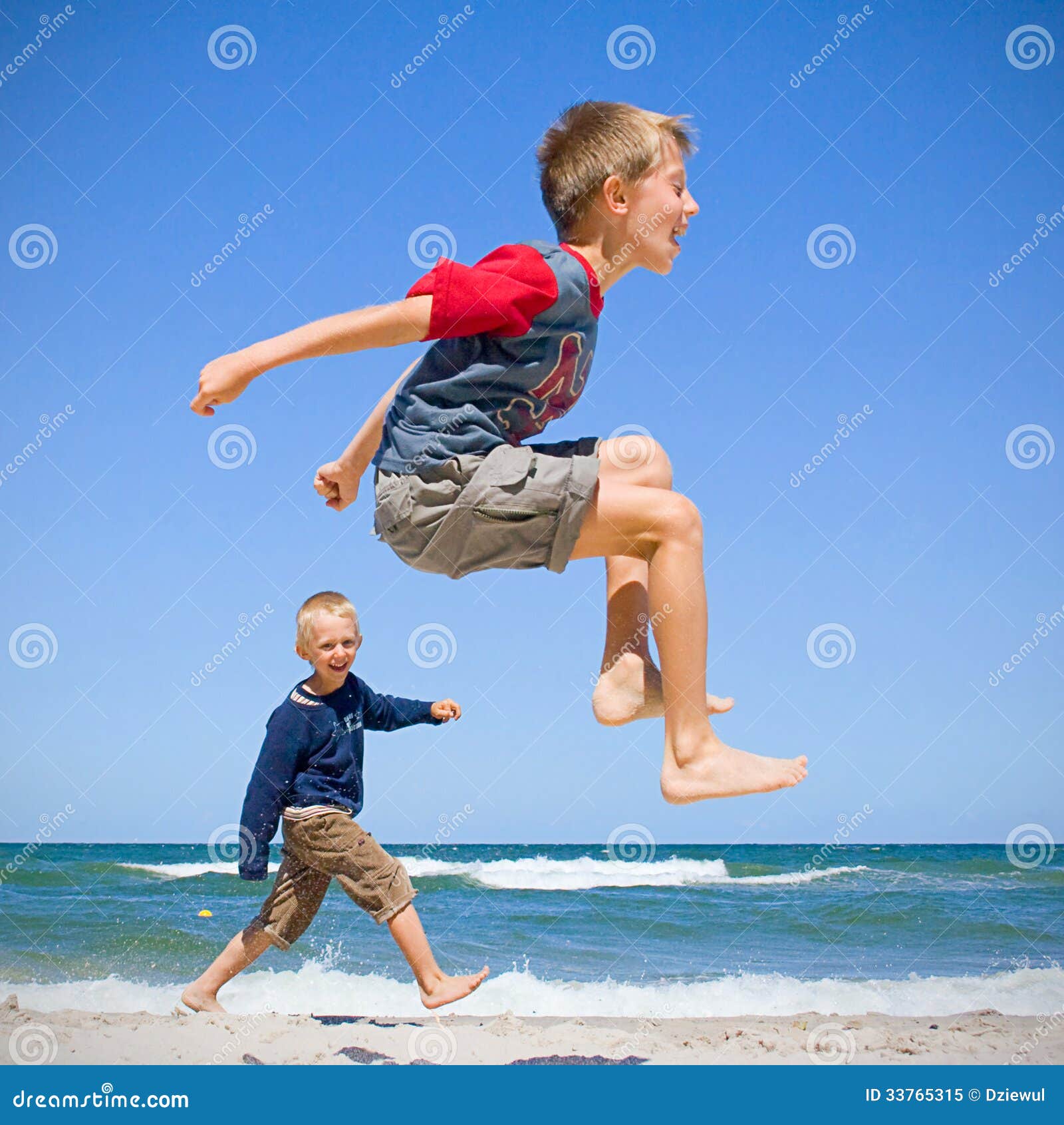 Jumping on a beach stock image. Image of running, field - 33765315