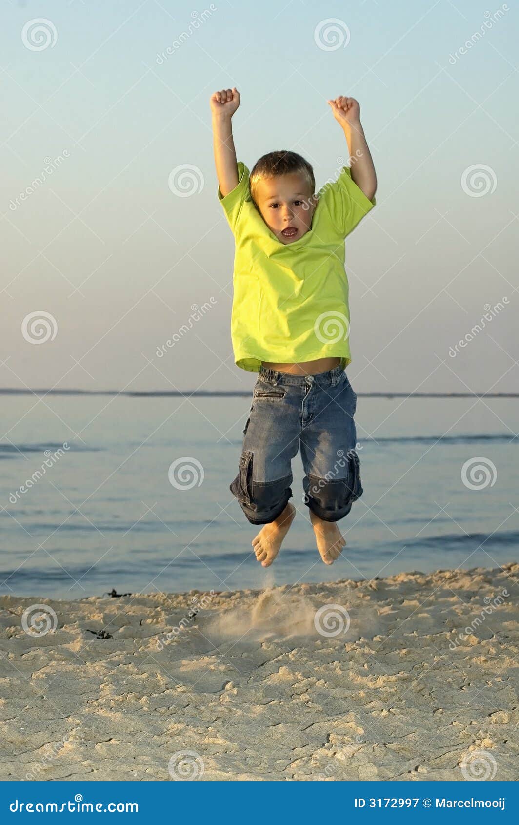 Jumping Boy stock image. Image of jump, beach, smile, childhood - 3172997