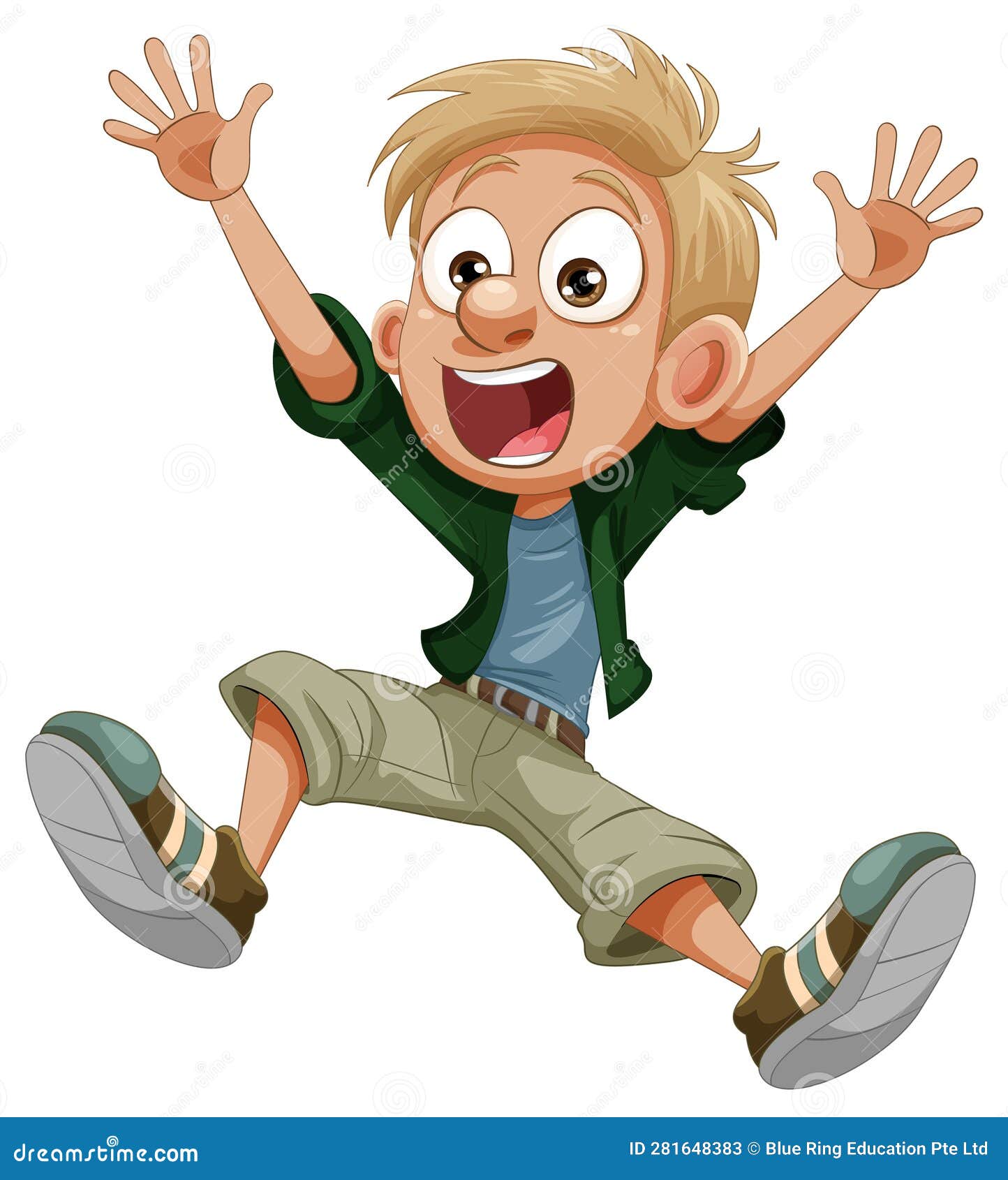 Jumping Boy Cartoon Character Stock Vector - Illustration of artistic ...
