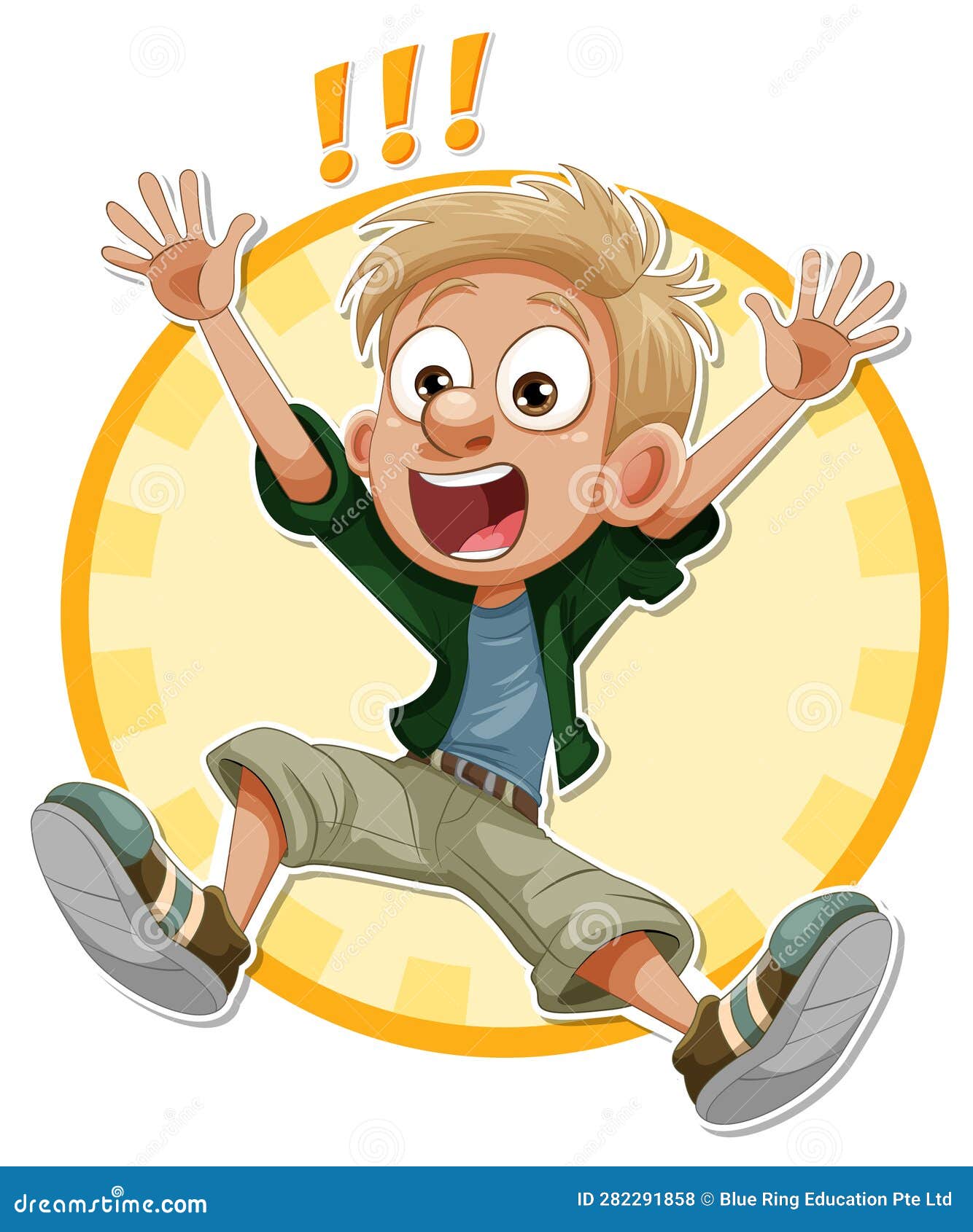 Jumping Boy Cartoon Character Stock Vector - Illustration of shock ...
