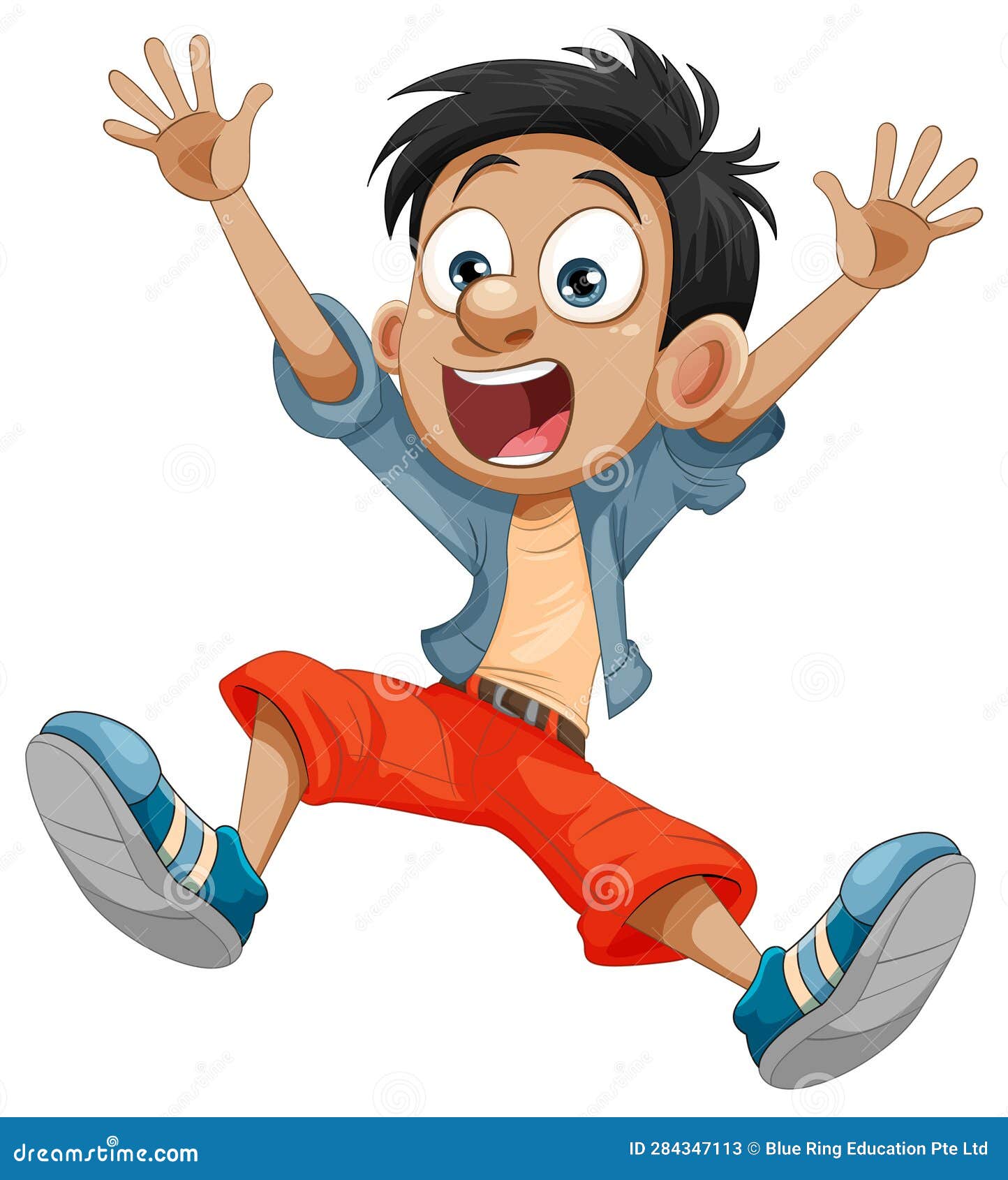 Jumping Boy Cartoon Character Stock Vector - Illustration of artistic ...