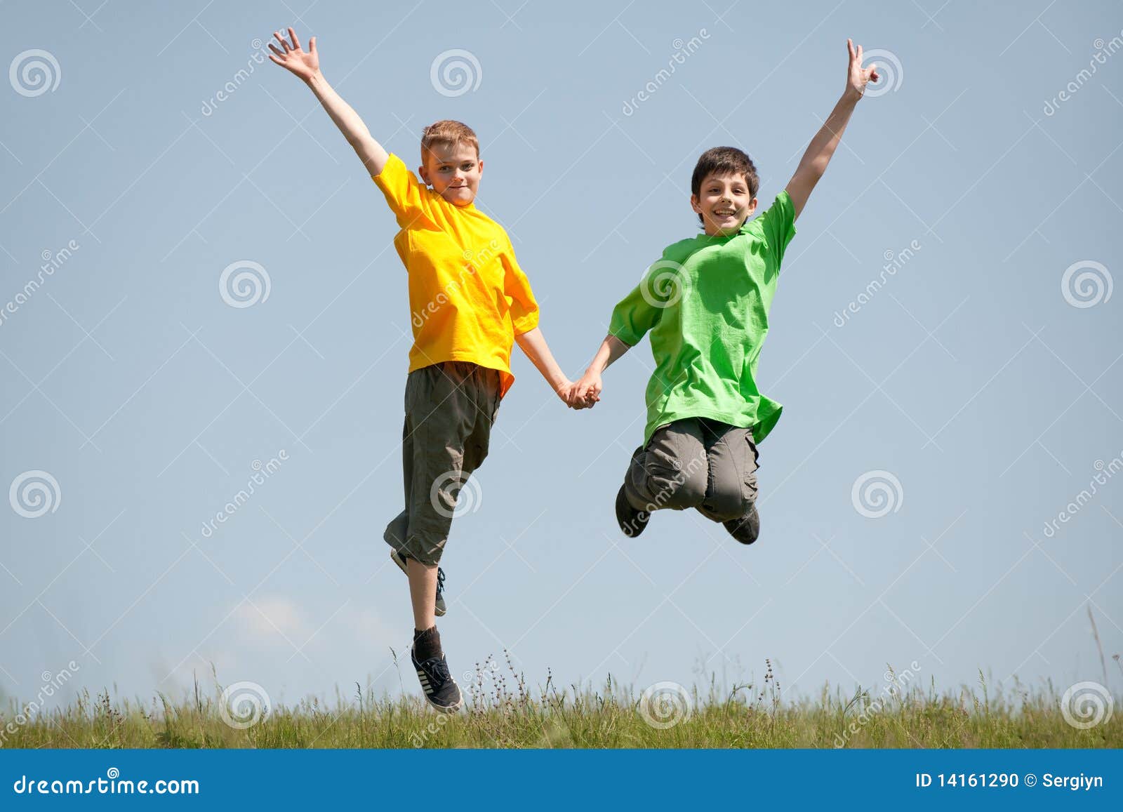 Jumping boys stock photo. Image of enjoying, active, jump - 14161290