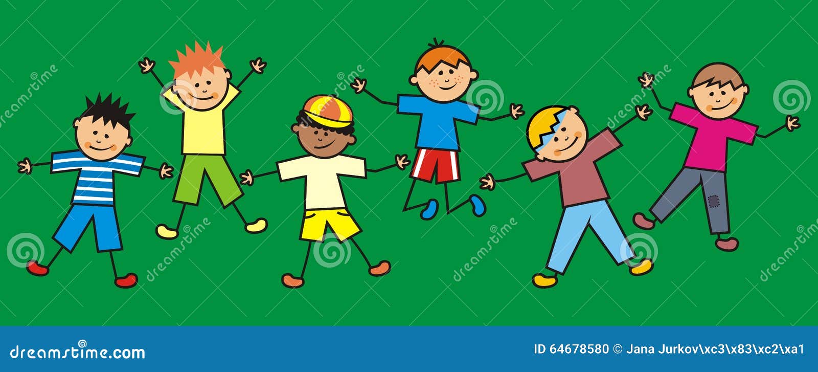 Jumping boys stock vector. Illustration of dance, baby - 64678580
