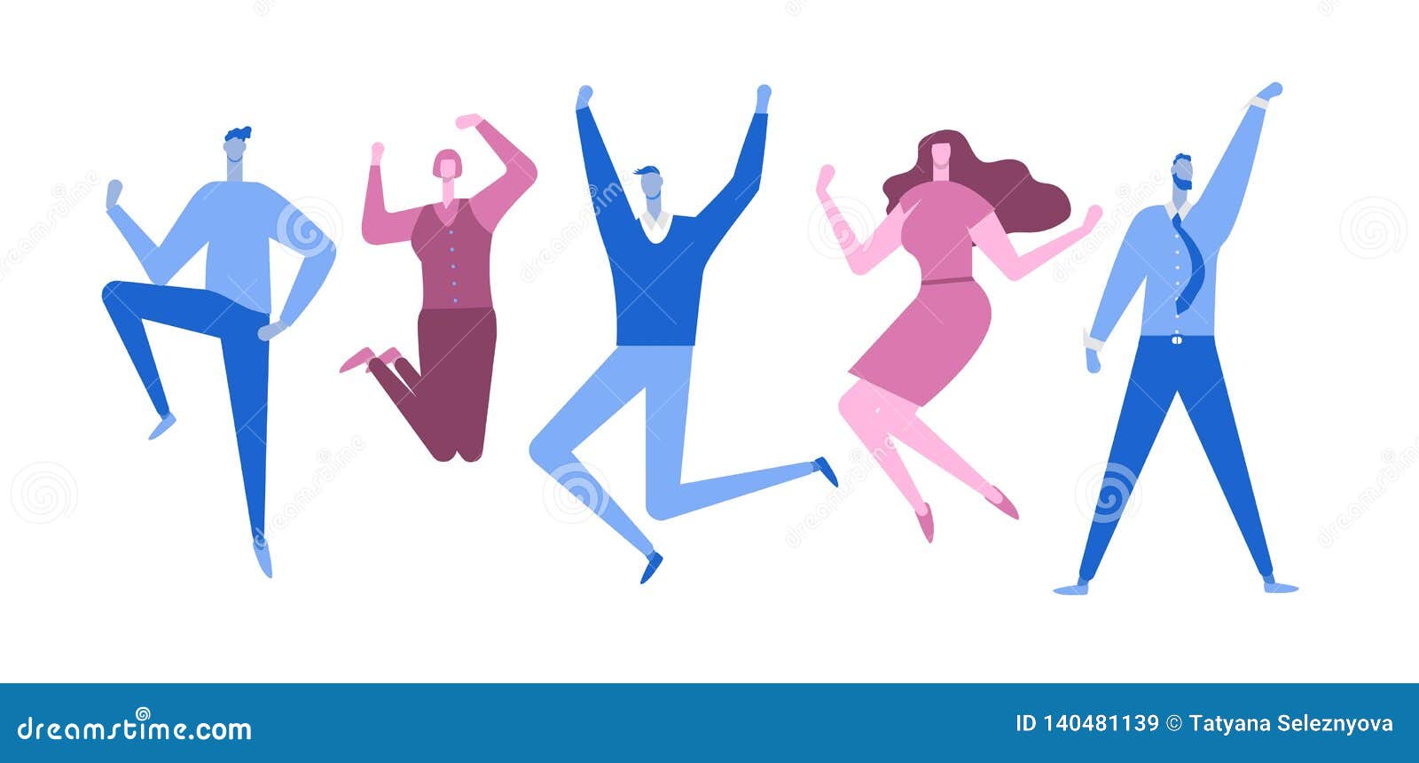 Jumping Business Team. Office Workers Jump, Happy Corporate Colleagues ...