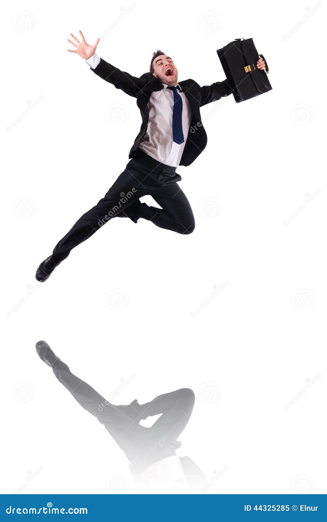 Jumping Businessman Isolated Stock Image - Image of isolated, happy ...