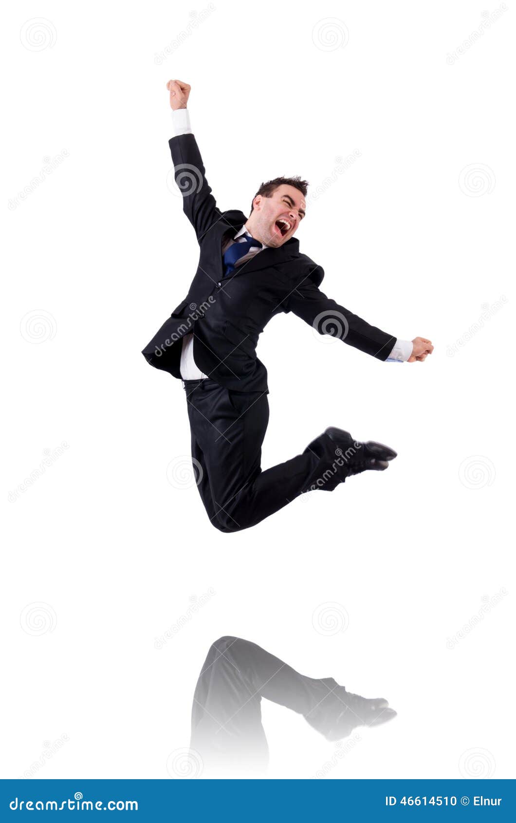 Jumping Businessman Isolated Stock Photo - Image of flying, businessman ...