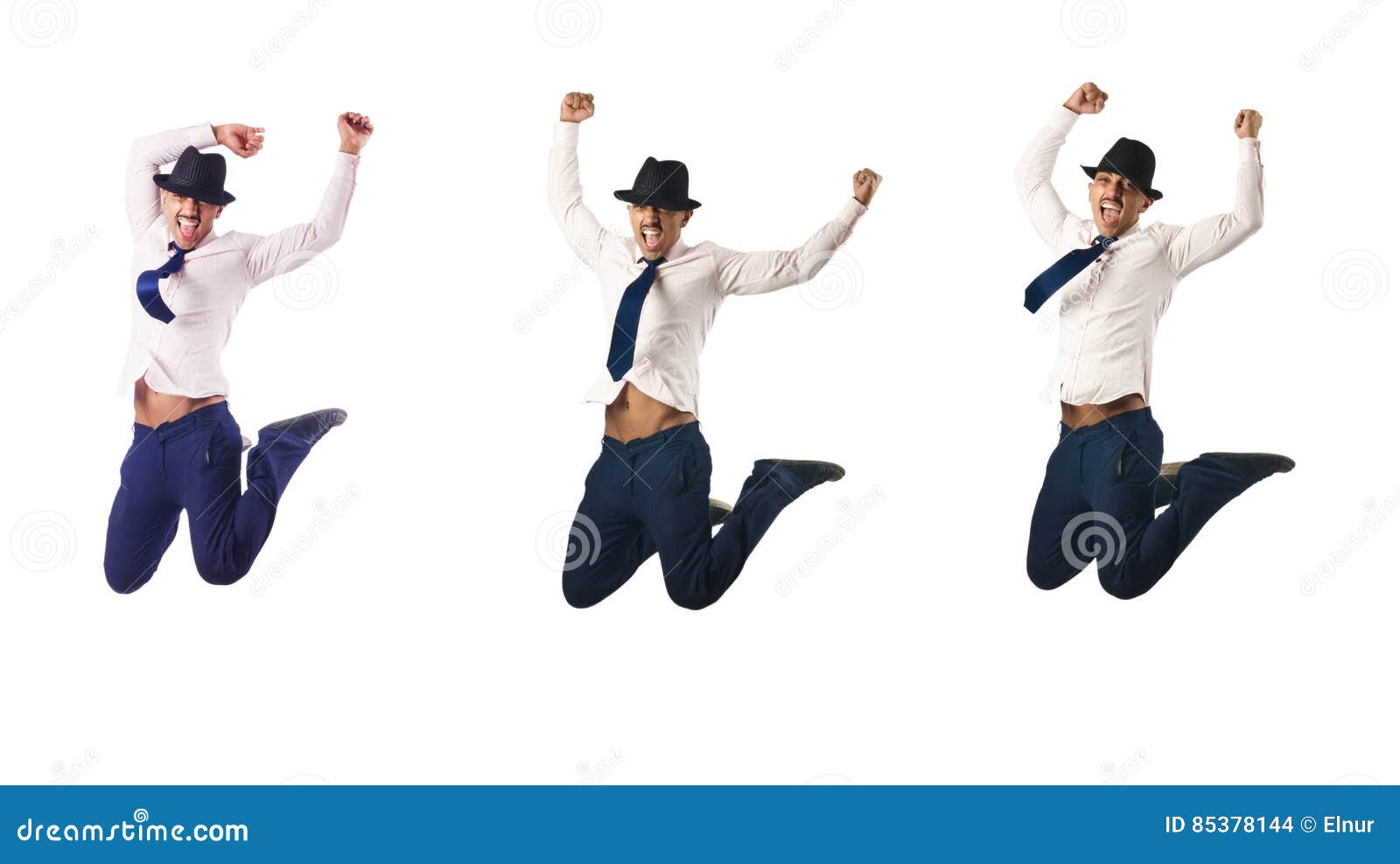 The Jumping Businessman Isolated on White Stock Photo - Image of boss ...