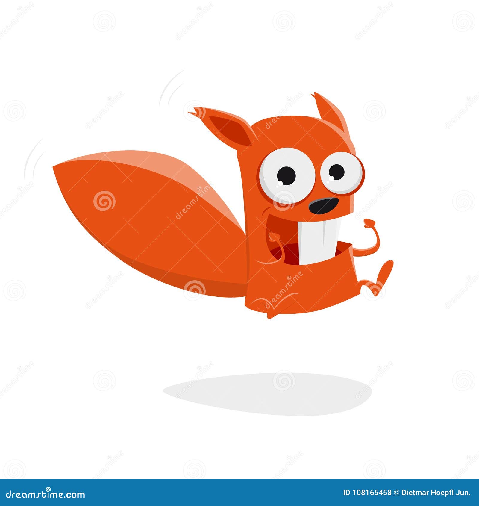 Jumping cartoon squirrel stock vector. Illustration of squirrel - 108165458