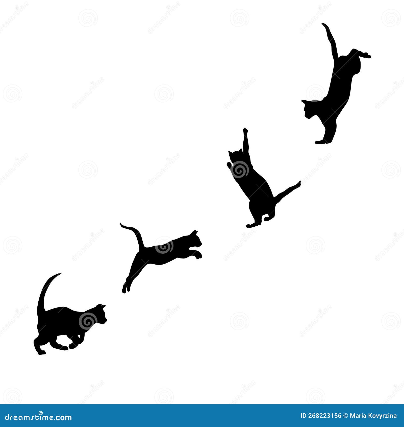 Jumping Cats Vector Illustration Stock Illustration - Illustration of ...