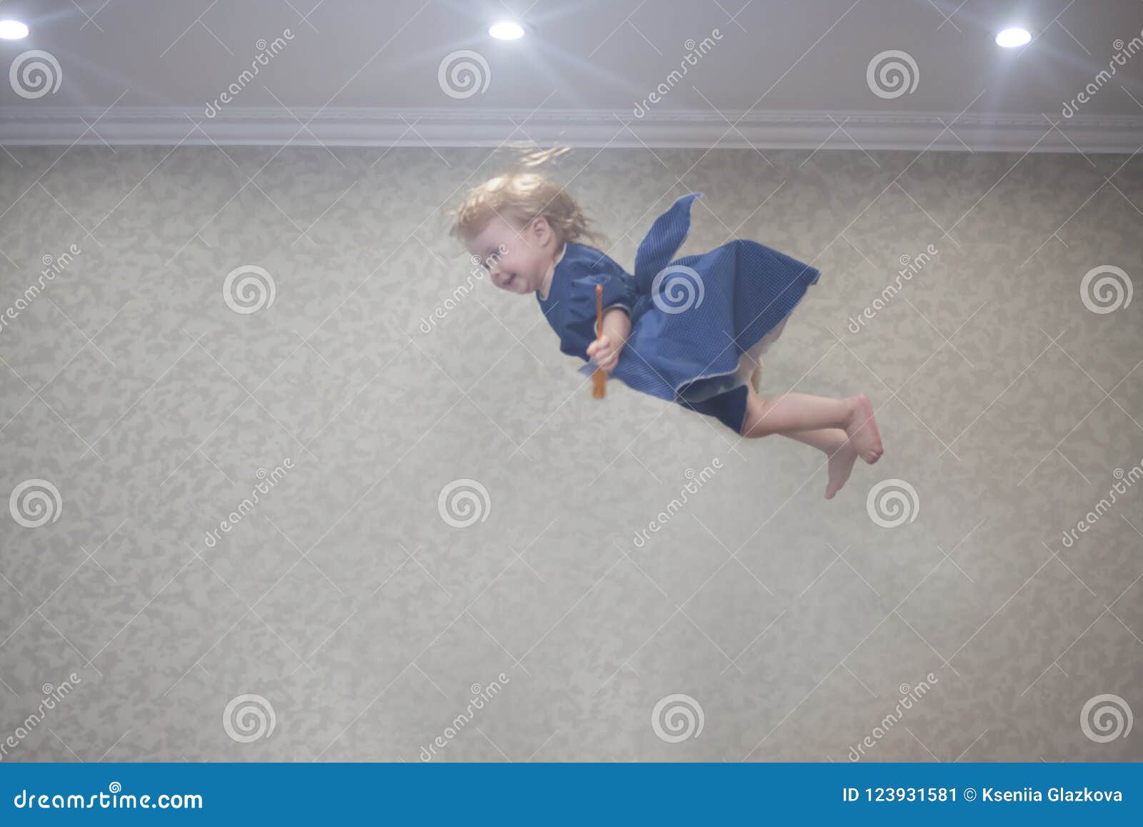 JUMPING CEILING. the Child is Stock Image - Image of active, childhood ...