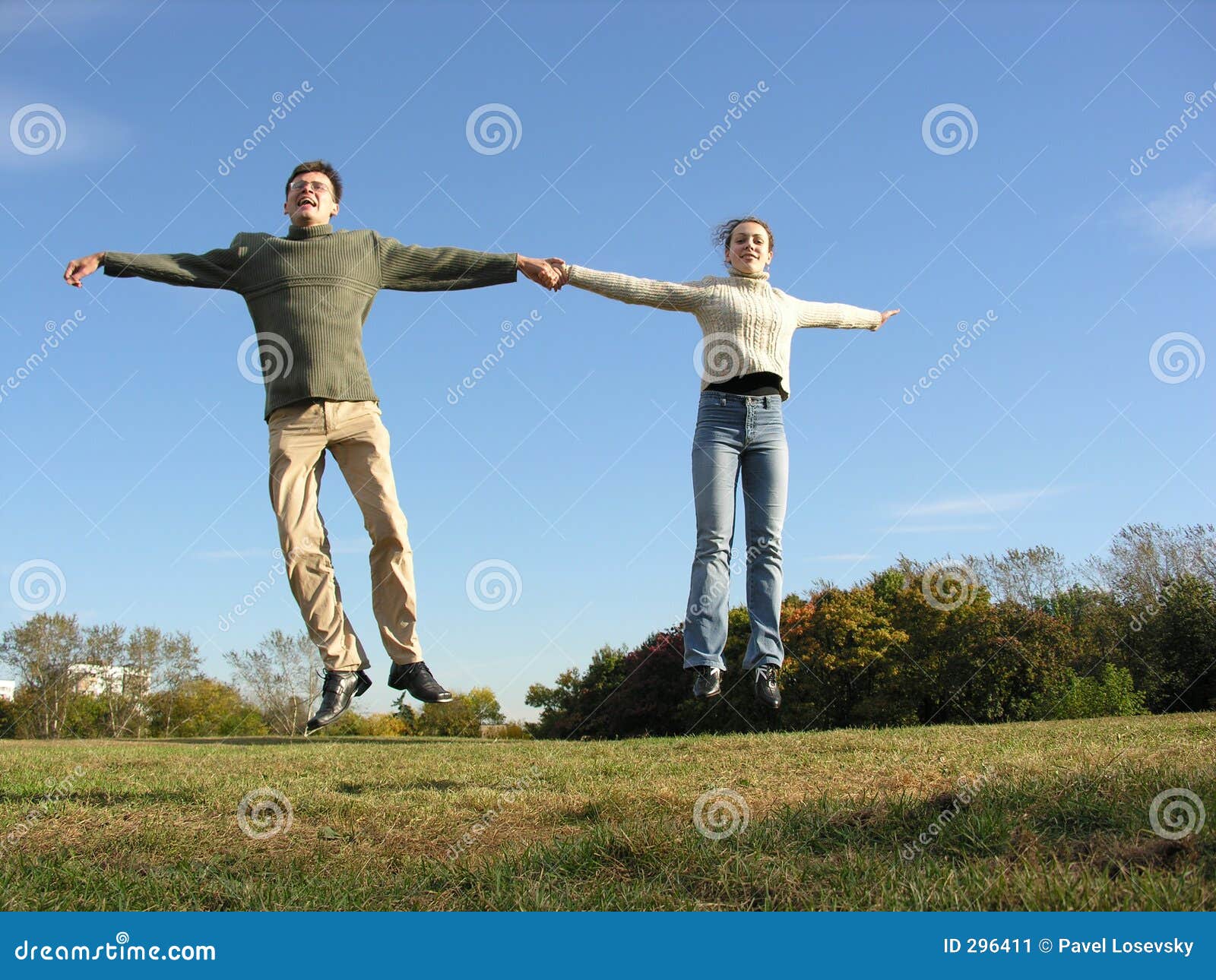 Jumping couple stock image. Image of beauty, person, active - 296411