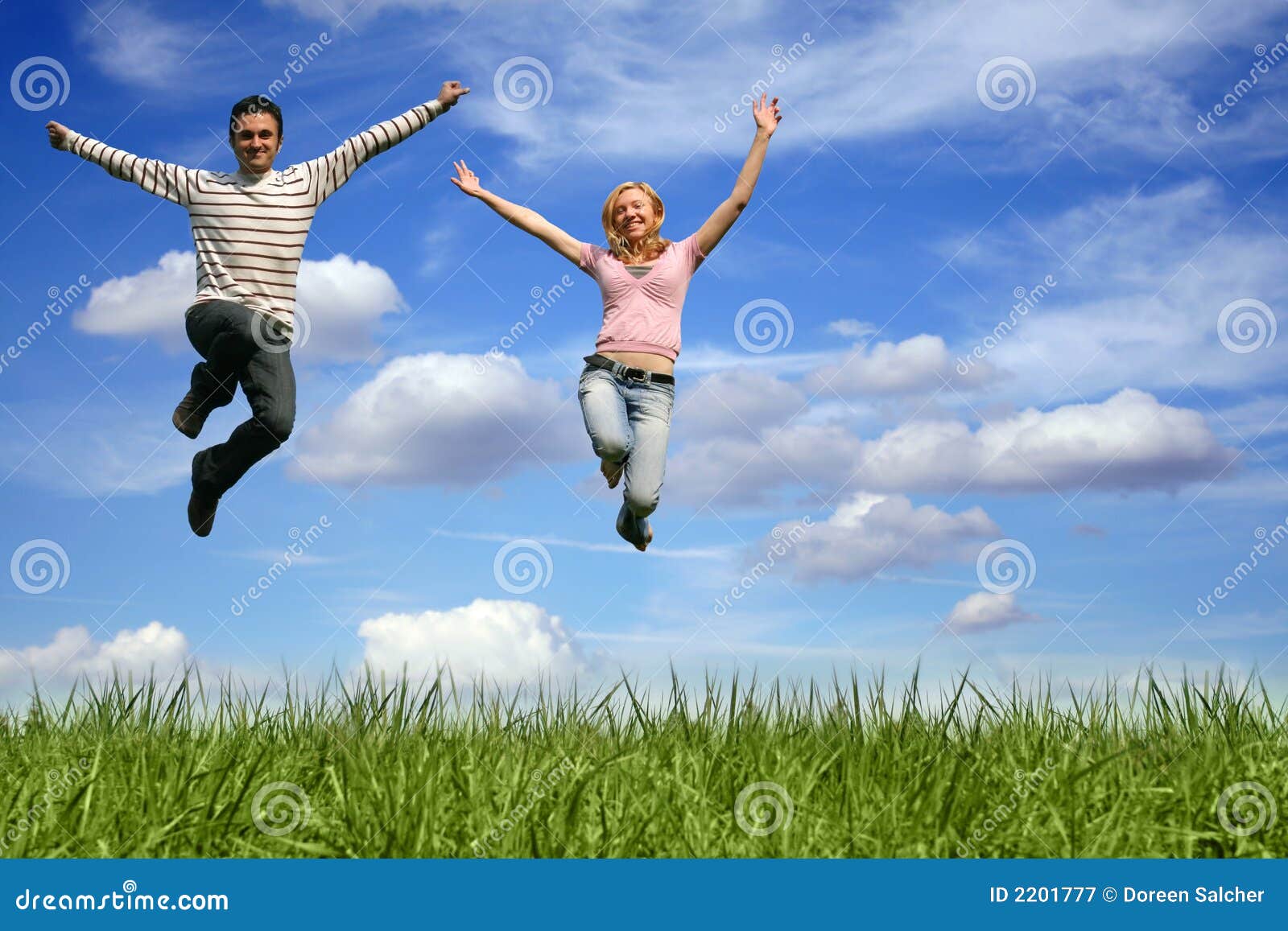 Jumping couple outdoor stock image. Image of adults, couple - 2201777