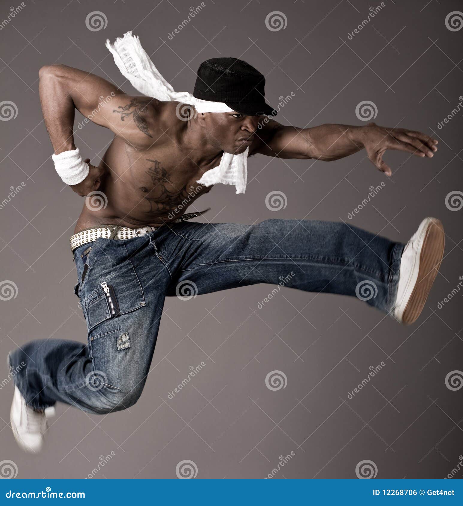 Jumping dance stock photo. Image of acrobat, grey, action - 12268706