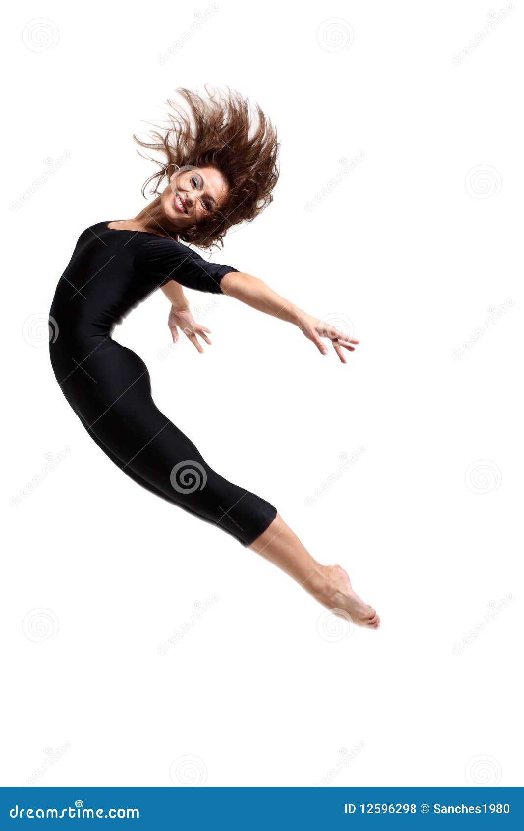Jumping dancer stock photo. Image of lifestyle, exercising - 12596298