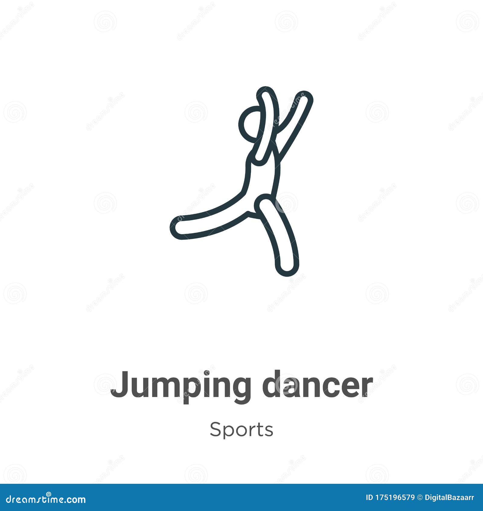 Jumping Dancer Outline Vector Icon. Thin Line Black Jumping Dancer Icon ...