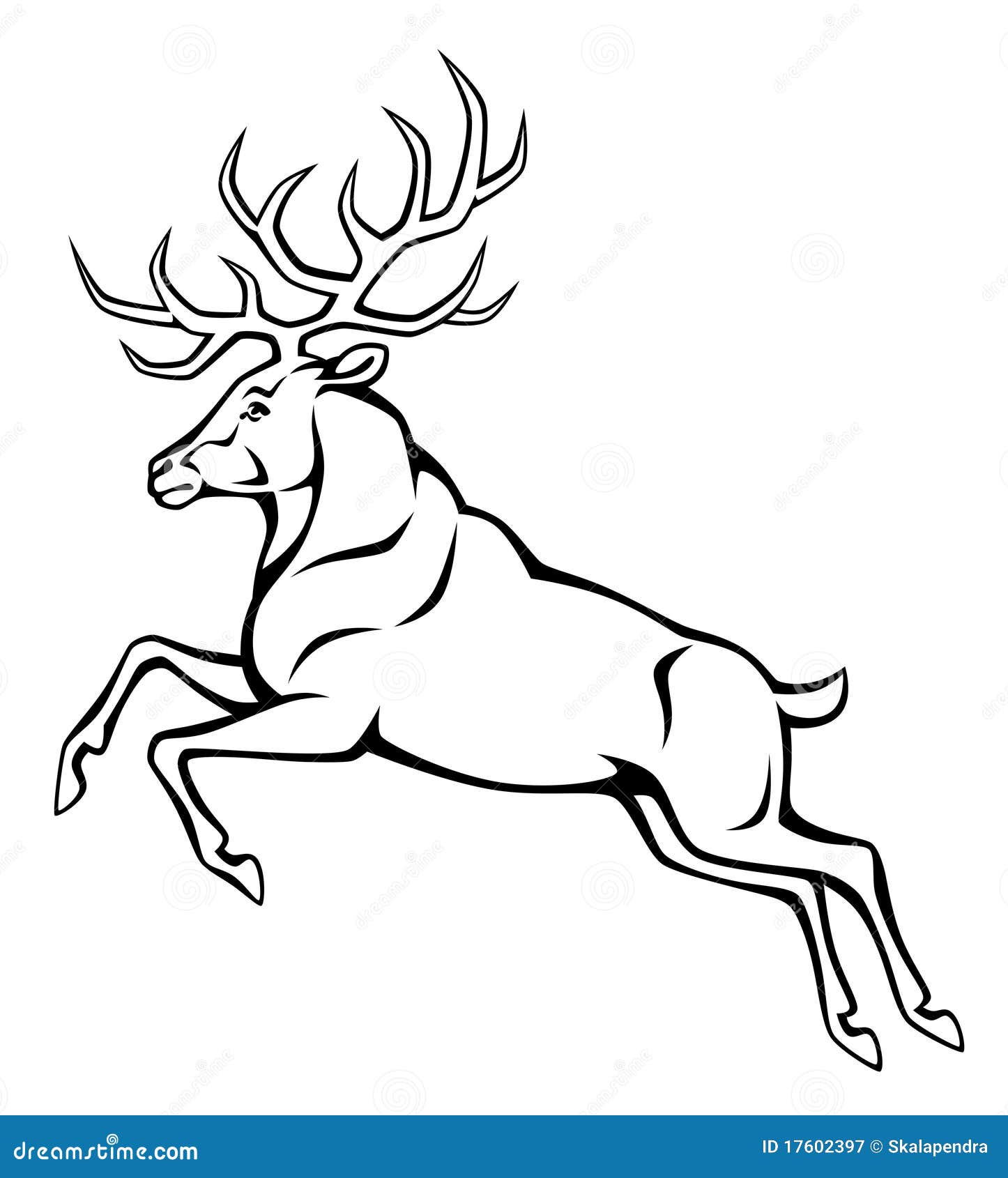 Leaping Stag Drawing