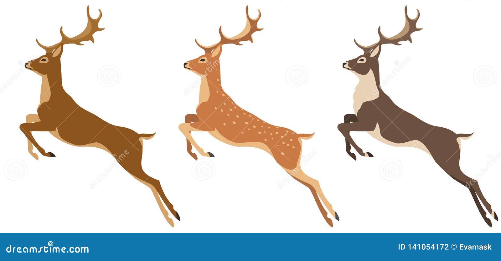 Set of deer stock vector. Illustration of drawing, reindeer - 141054172